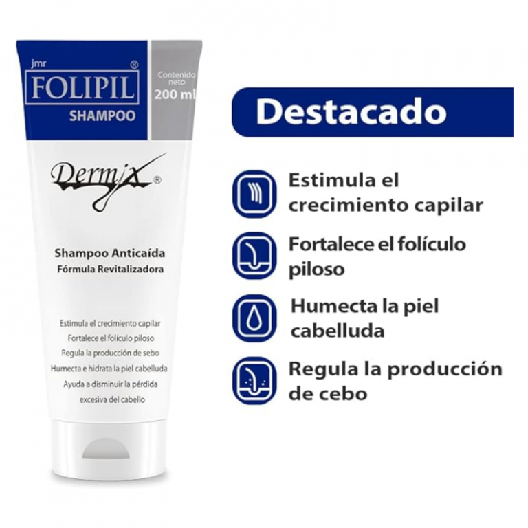 Dermix Folipil Shampoo Anticaída 200ml - dermaproductos