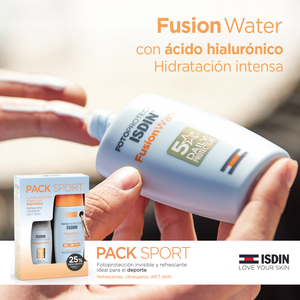 ISDIN Pack Sport FusionWater SPF50 + Fusion Gel Sport SPF50 - ISDIN ...